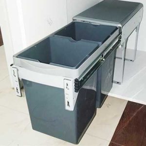 Space-Saving Sliding Waste Bin for Modern Kitchens
